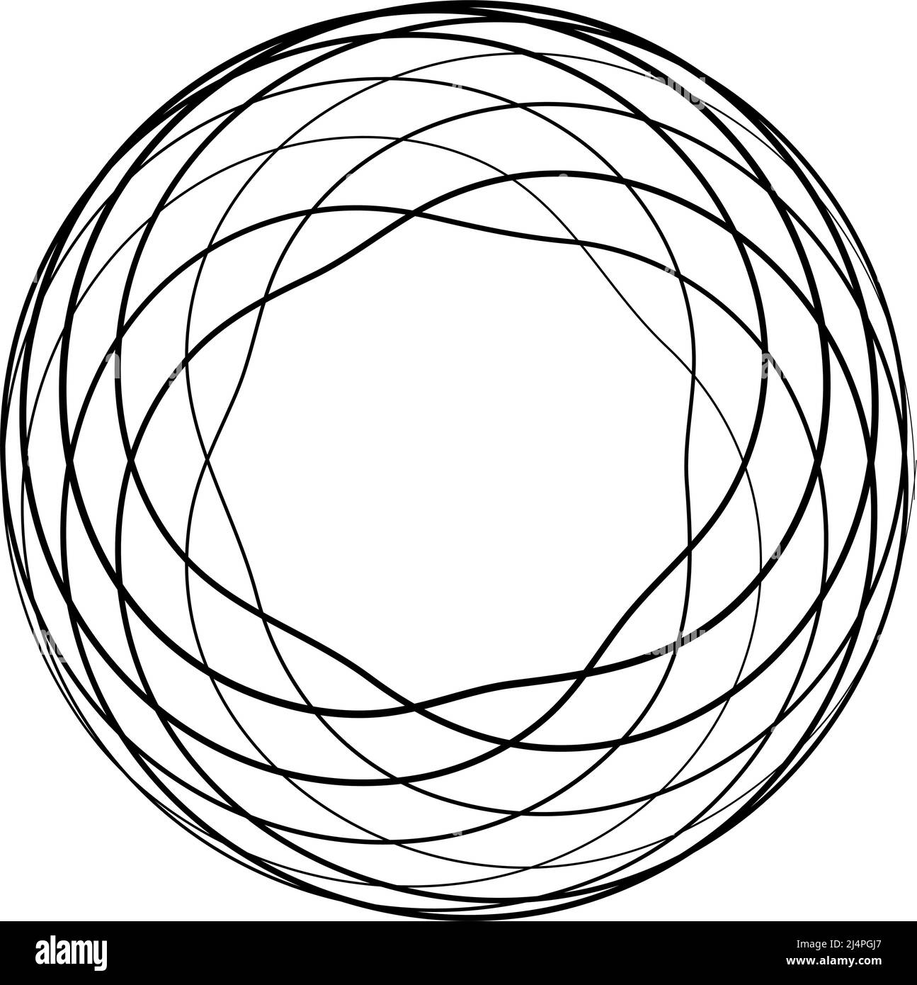 Random concentric circles. Circular abstract geometric icon, symbol ...