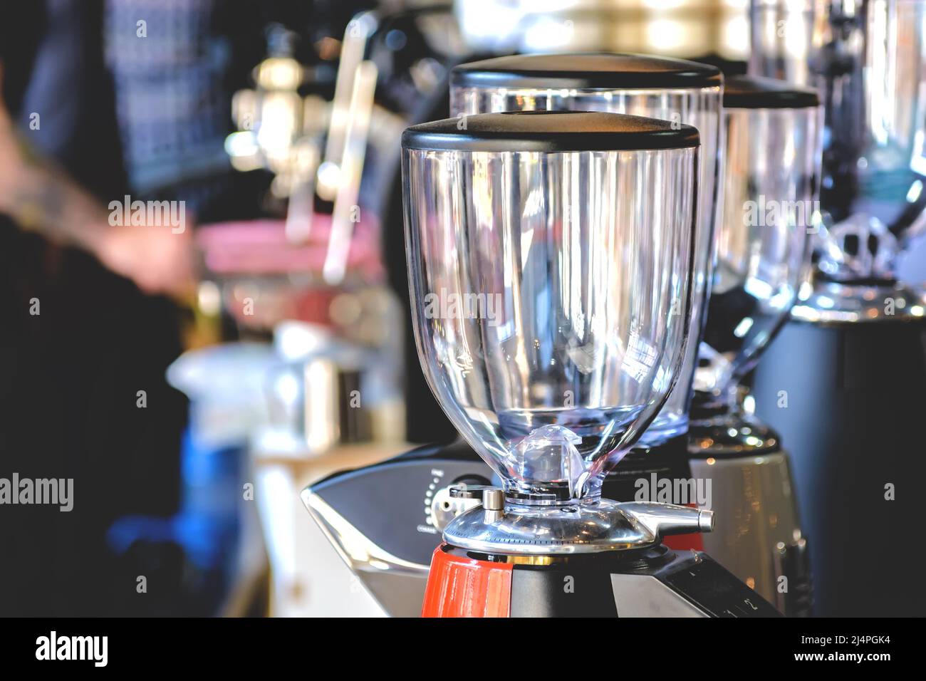 Glass containers for coffee machines Stock Photo - Alamy