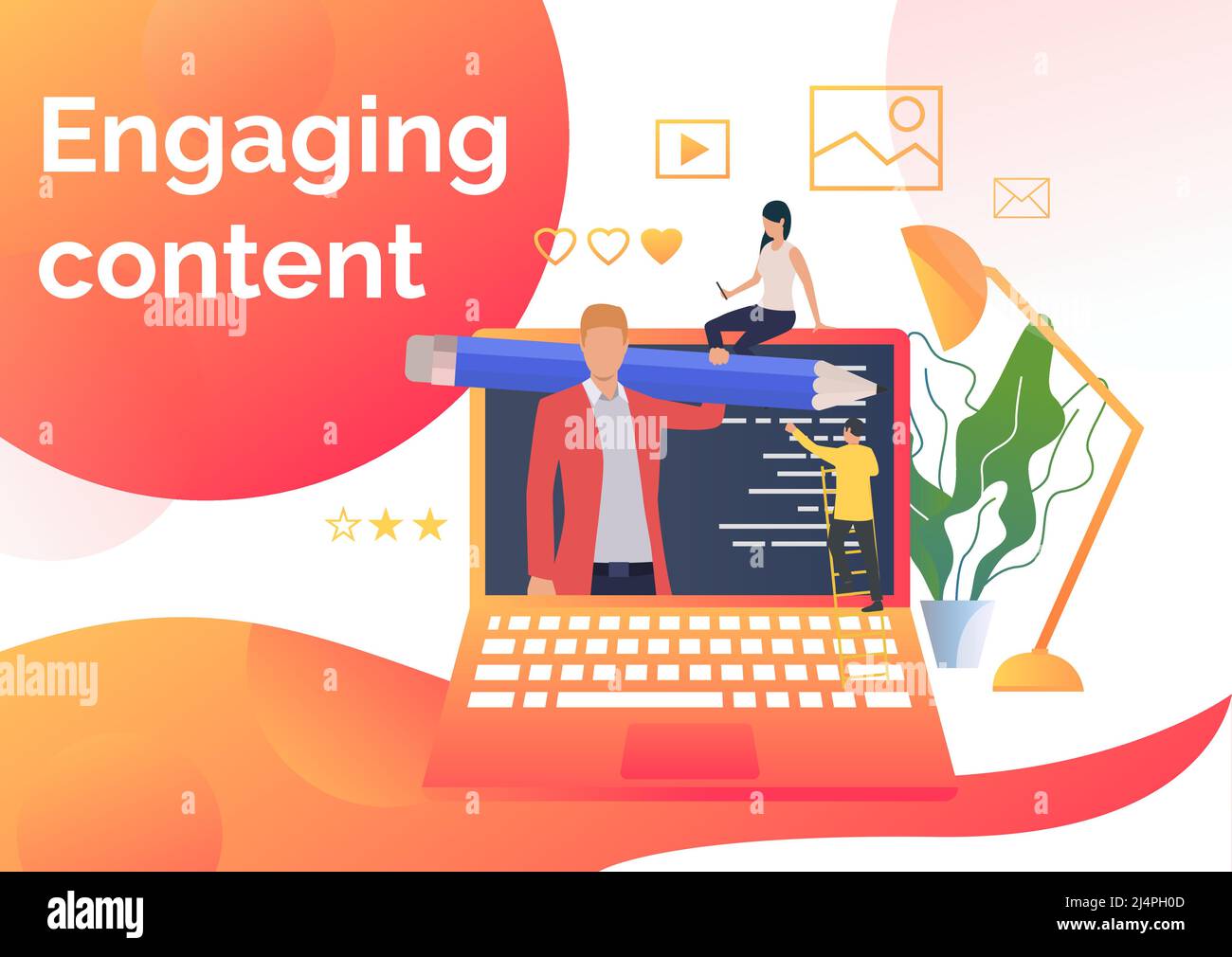 Copywriters making content. Laptop, idea, steps, marking. Business ...