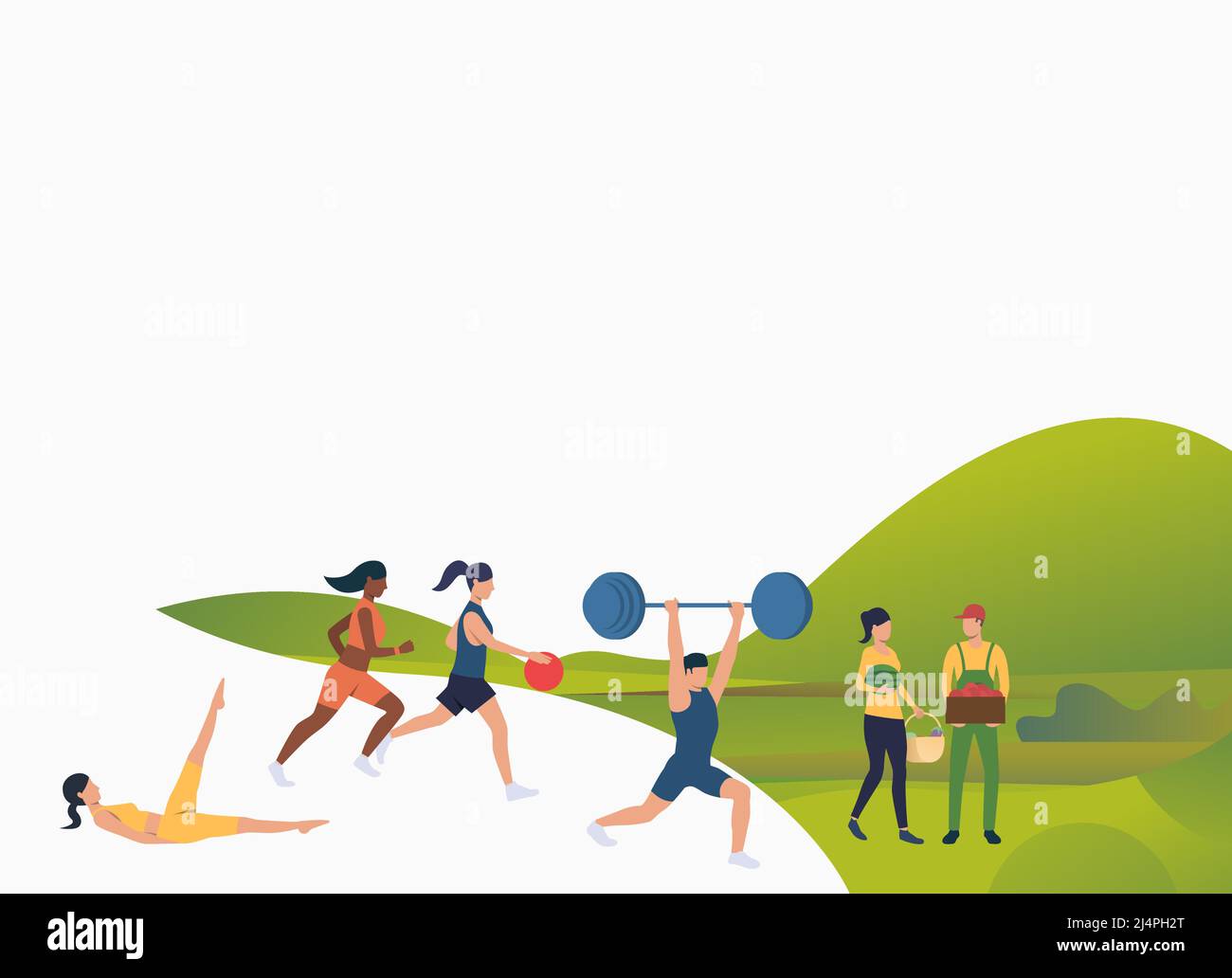 Fit people doing exercises Stock Vector Images - Alamy