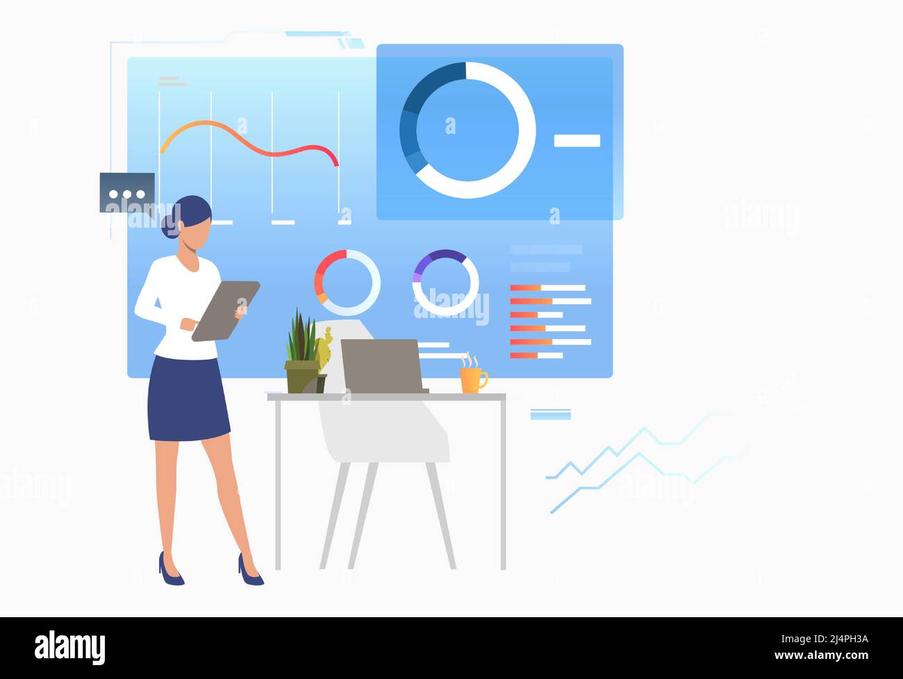 Financial expert analyzing business data diagrams. Consulting ...