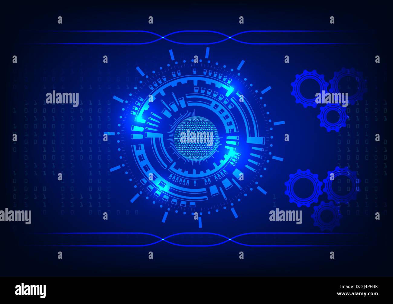 graphics design circle cog glow concept hitech technology network ...
