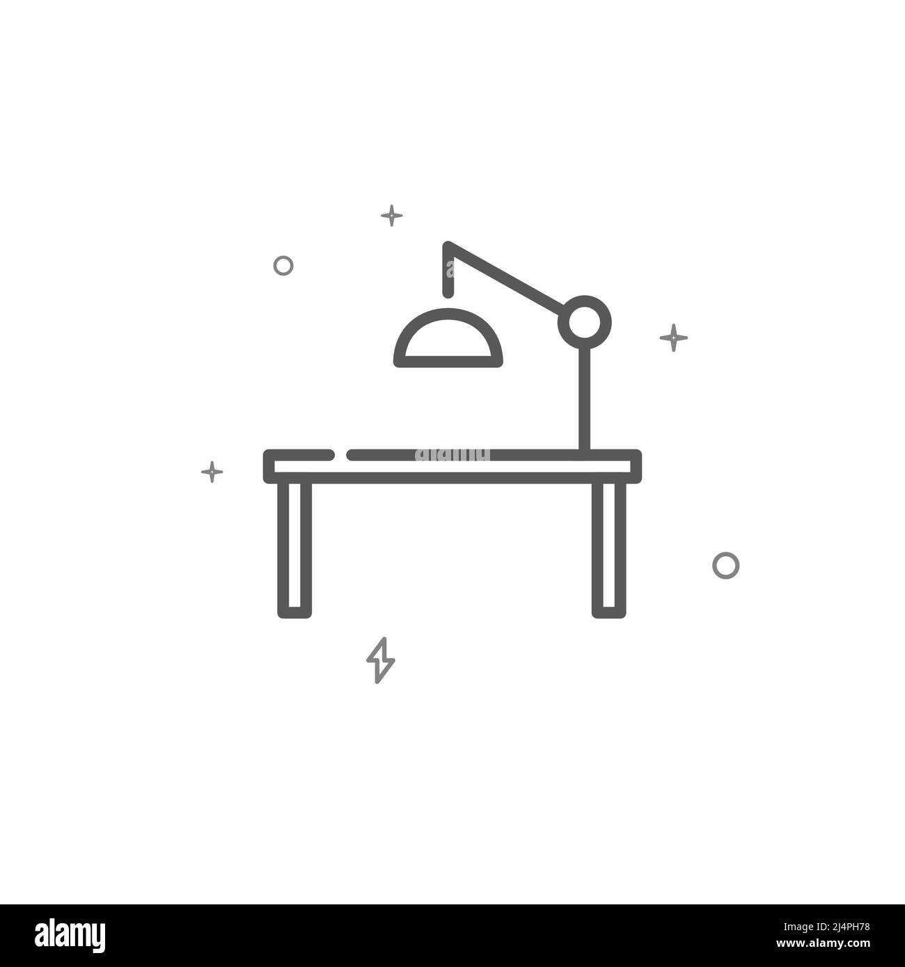 Folding table lamp simple vector line icon. Lamp symbol, pictogram ...