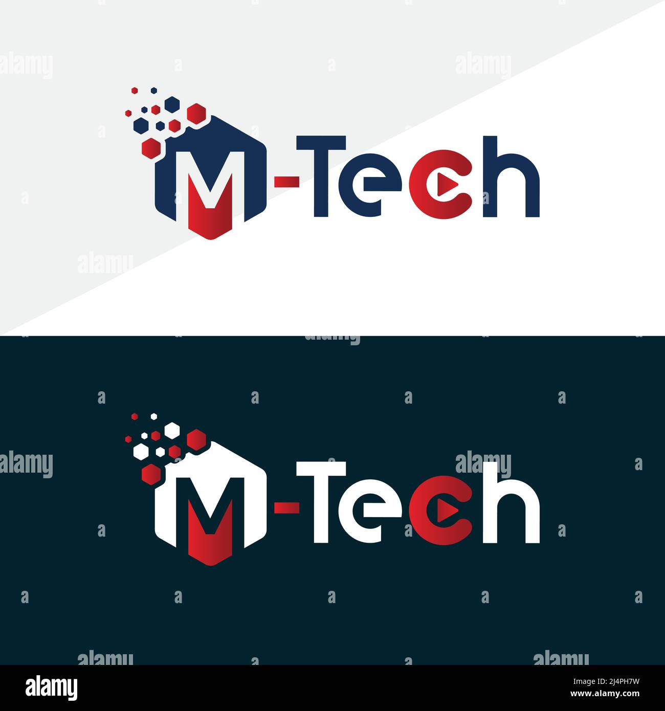 Letter M Tech Business logo design vector templates Stock Vector Image ...