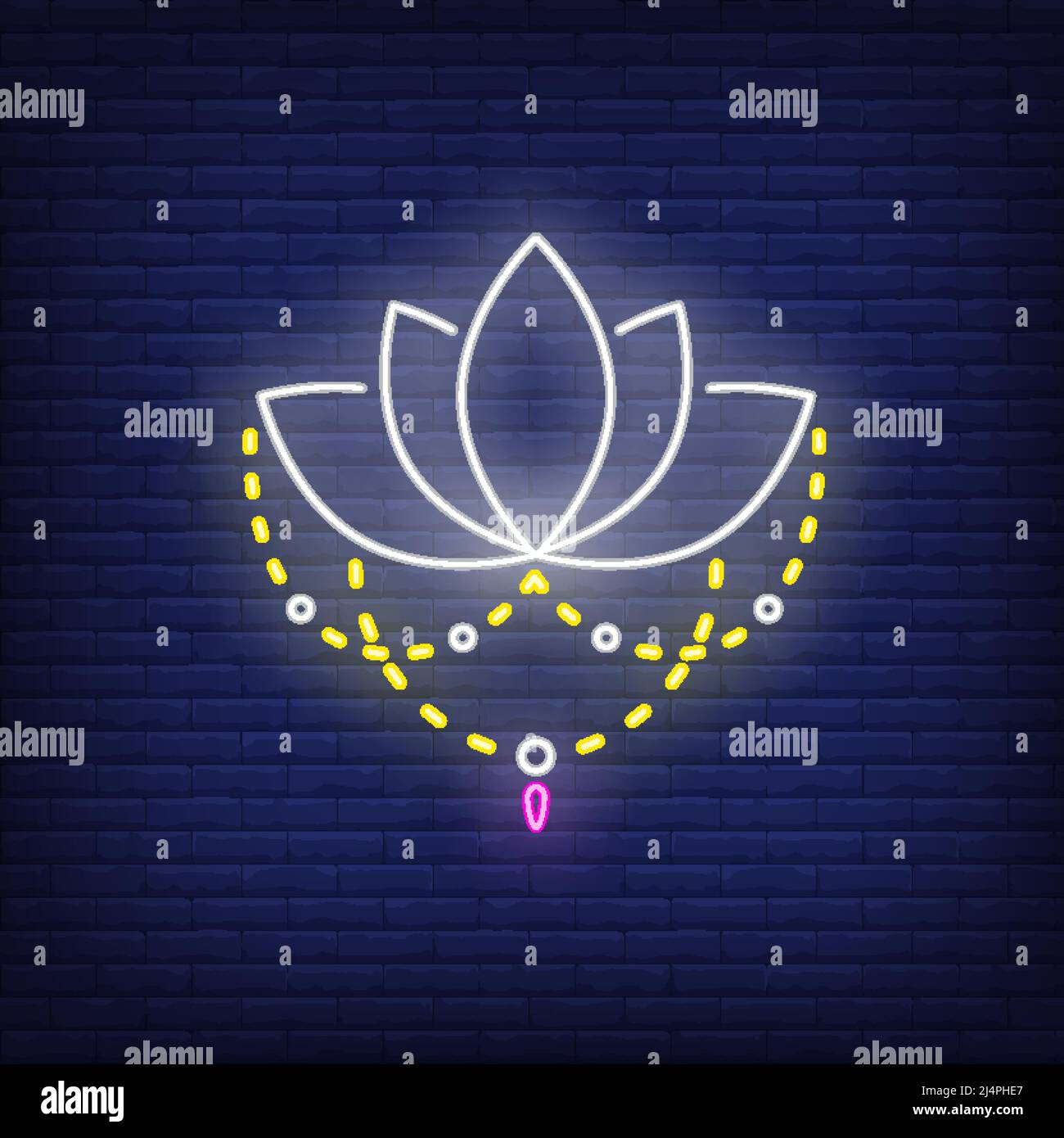 Beautiful lotus flower neon sign. Meditation, spirituality, yoga design ...