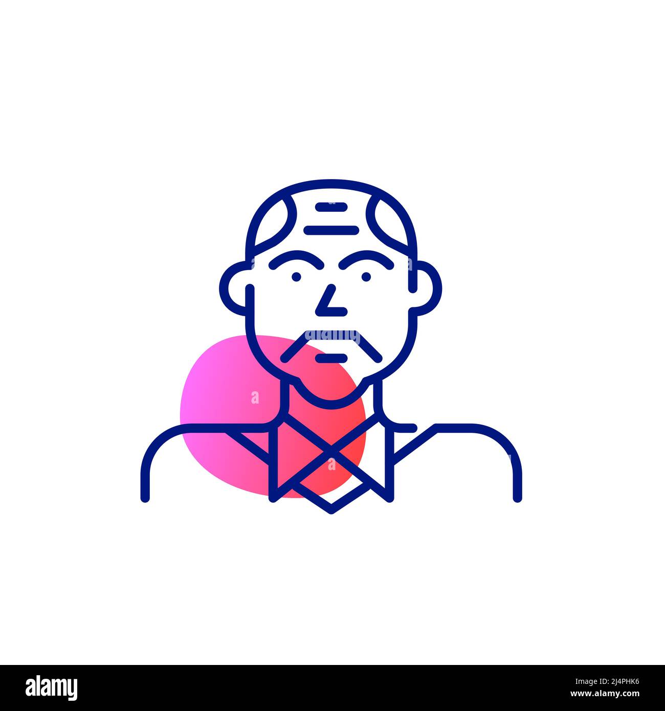 Working professional middle-aged man. Pixel perfect, editable line art ...