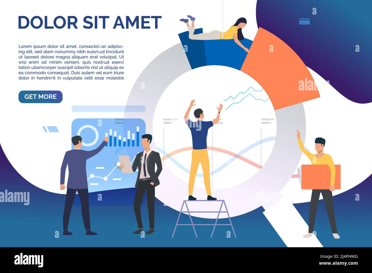 Team of analysts working on charts. Business, marketing, teamwork ...
