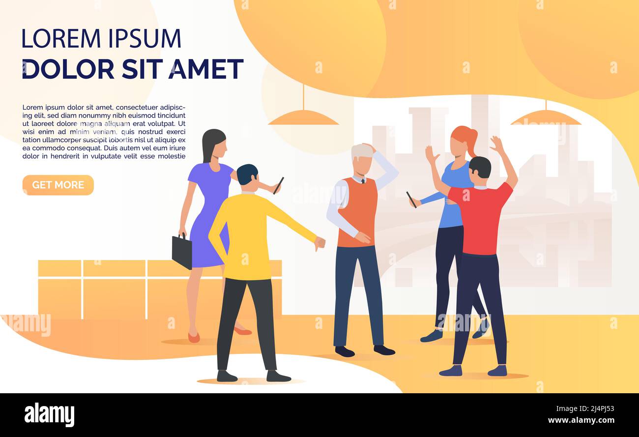 Adult people standing and bullying man. Abuse, hate, aggression concept ...