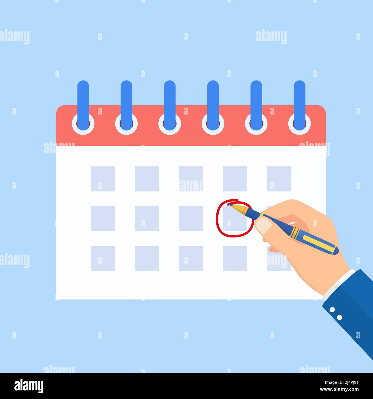 Calendar date circled of hand man Stock Vector Image & Art - Alamy