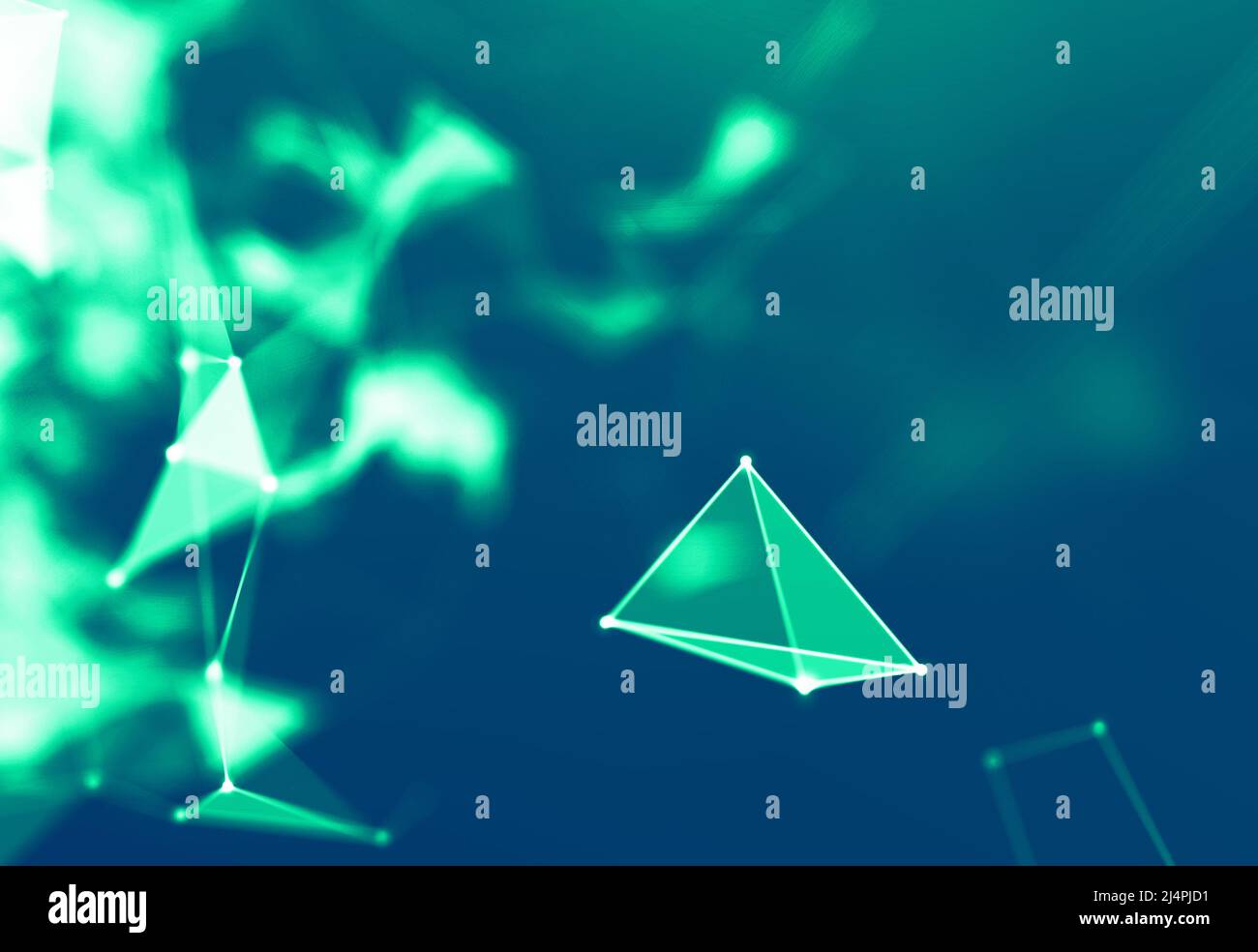 Abstract Blue Geometrical Background Connection Structure Science