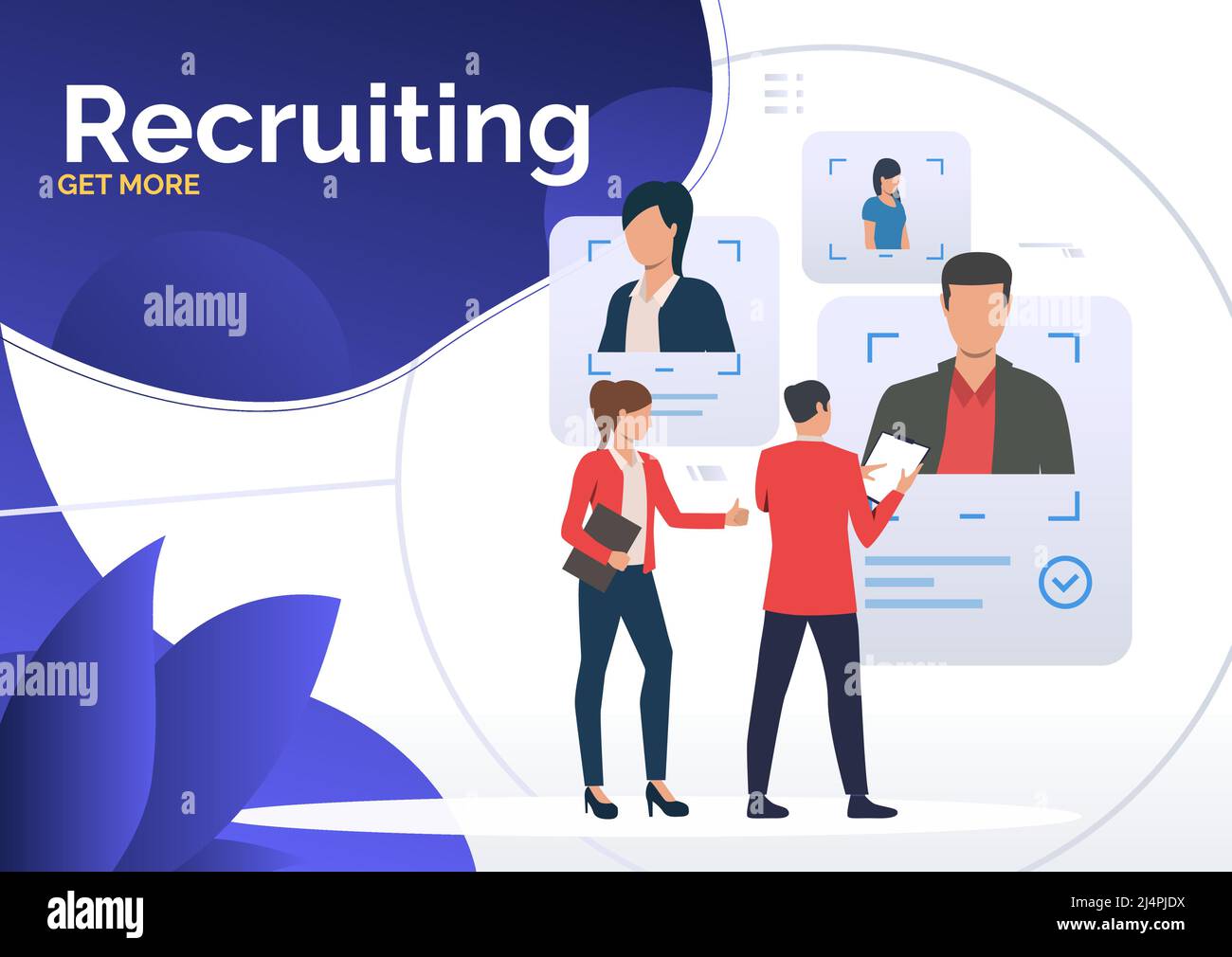 HR managers selecting candidates. Personnel search, recruiting ...