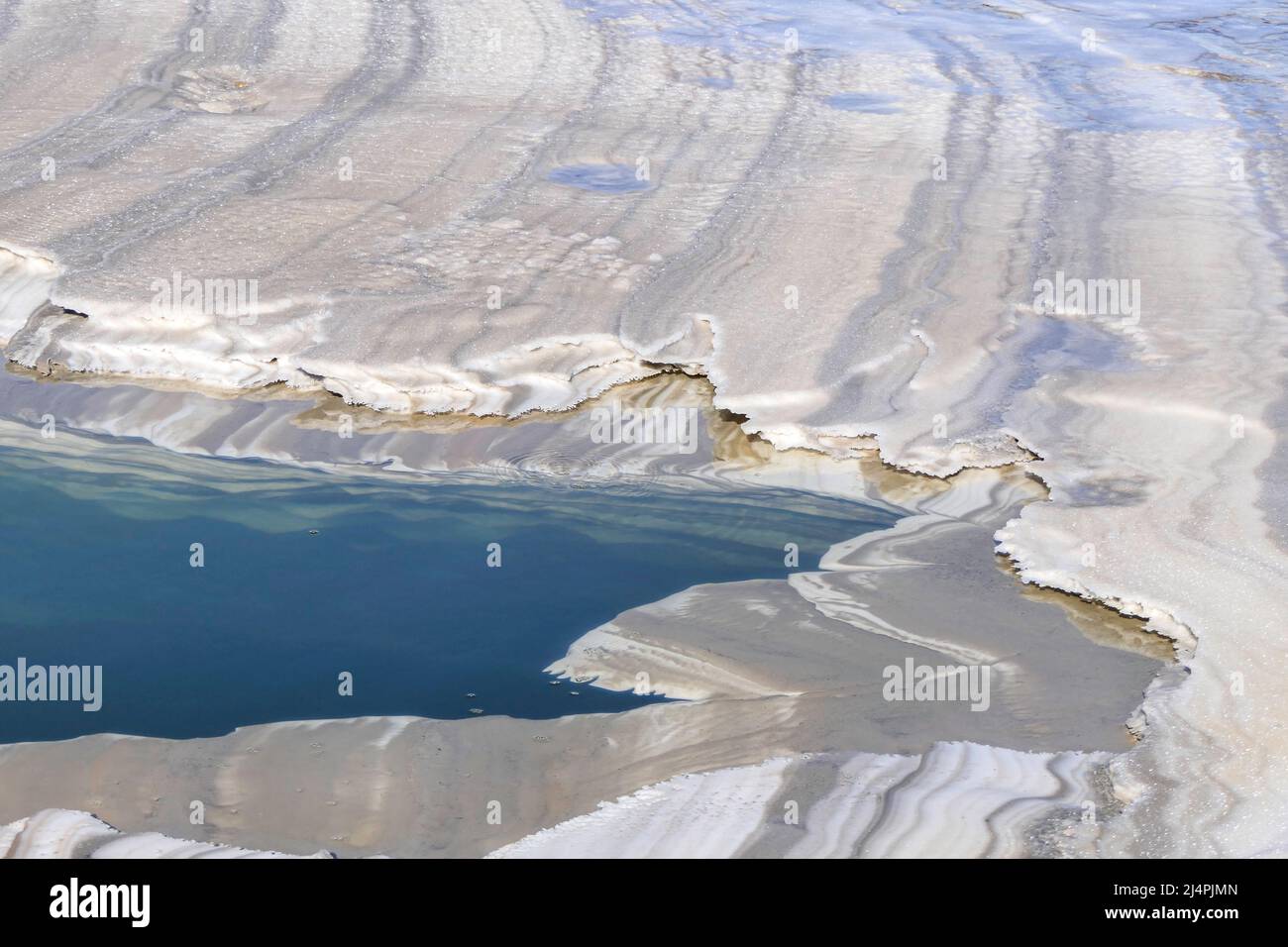 Salt layers on the Dead Sea. Abstract texture. Background. Israel Stock ...