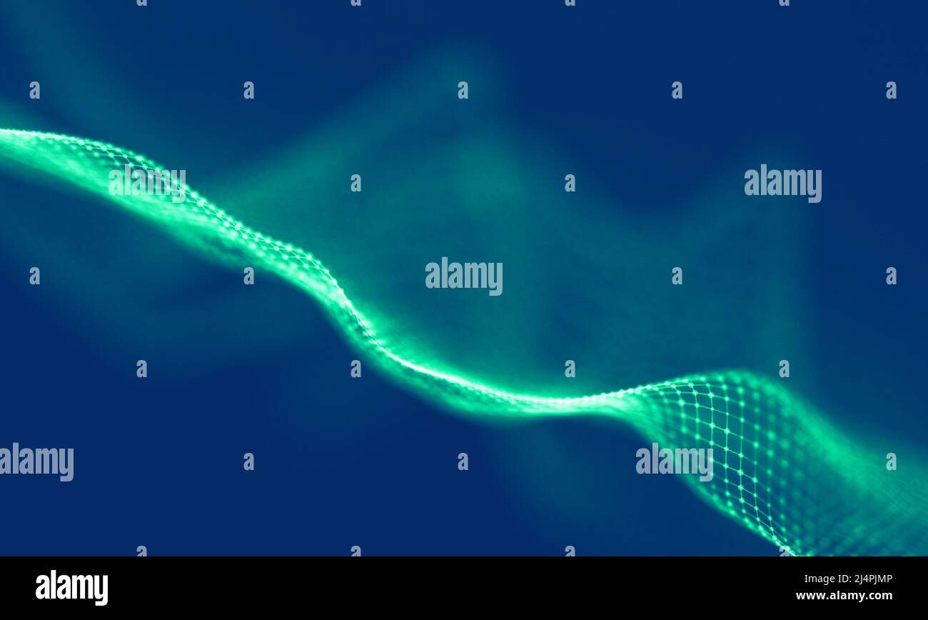 Abstract Blue Geometrical Background Connection Structure Science
