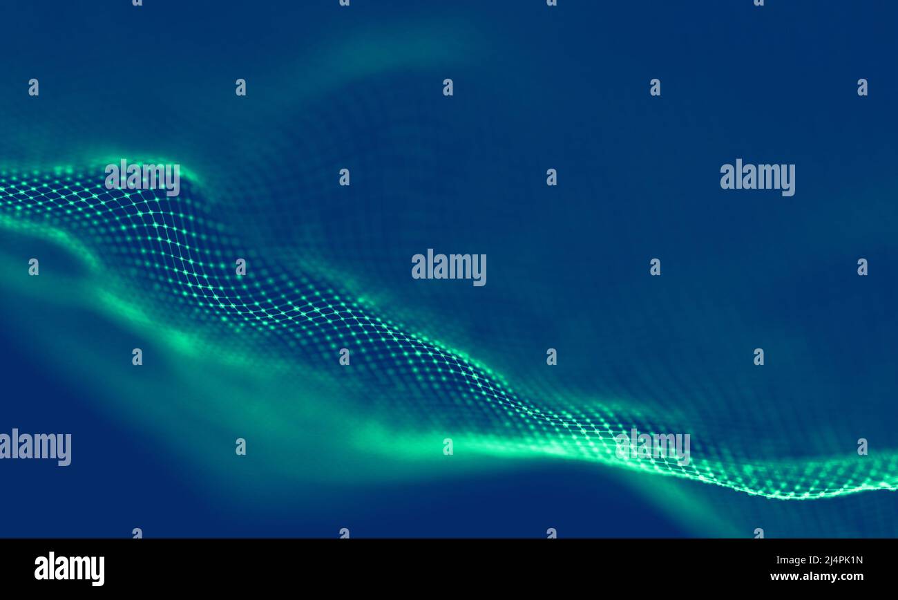 Abstract Blue Geometrical Background Connection Structure Science