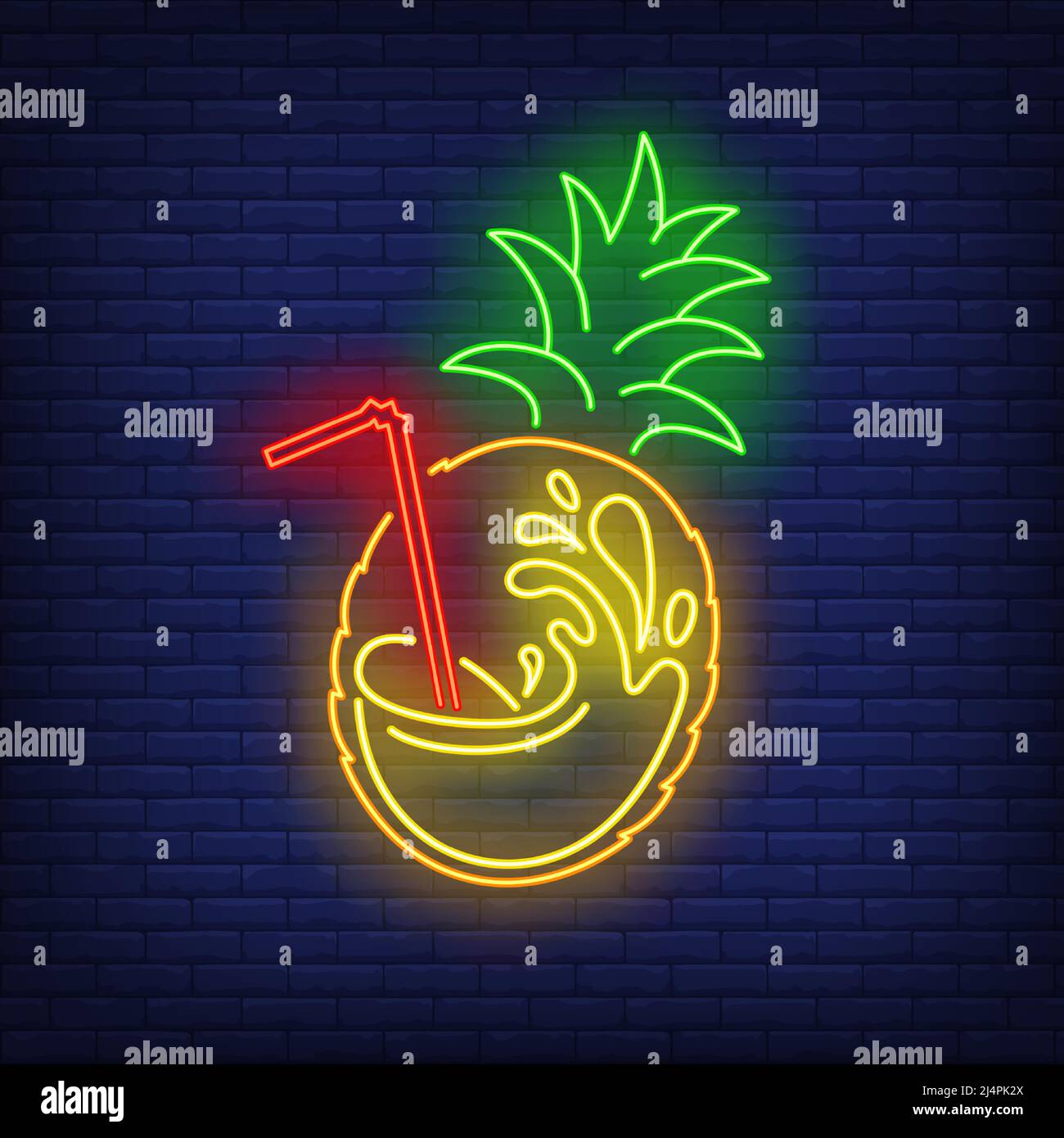 Fruit realistic neon sign hi-res stock photography and images - Alamy