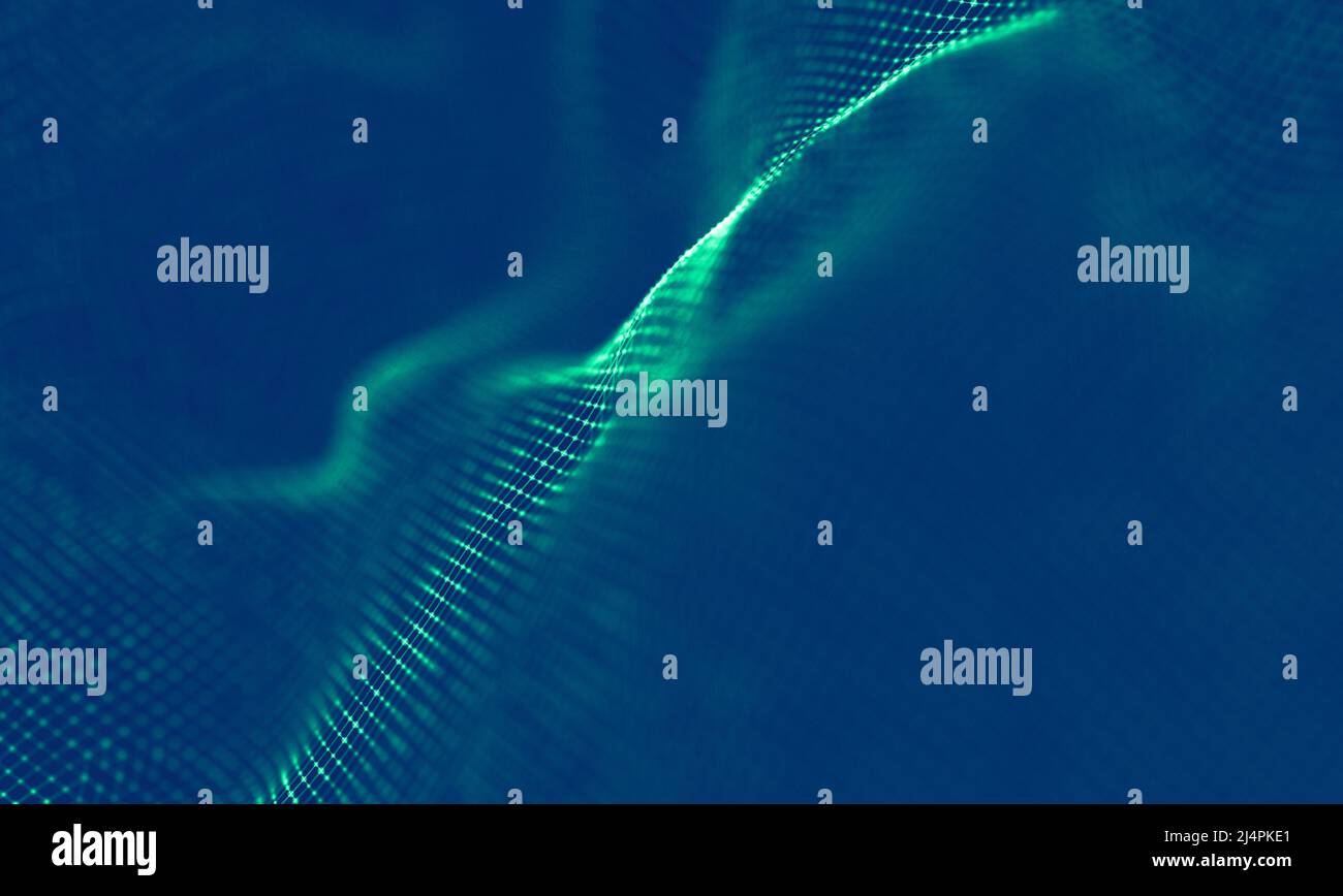 Abstract Blue Geometrical Background Connection Structure Science Background Futuristic