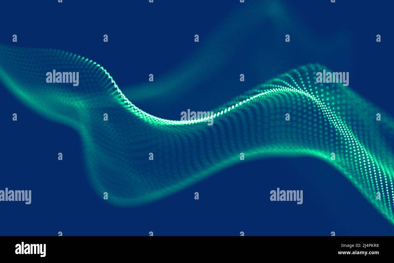 Abstract Blue Geometrical Background Connection Structure Science Background Futuristic