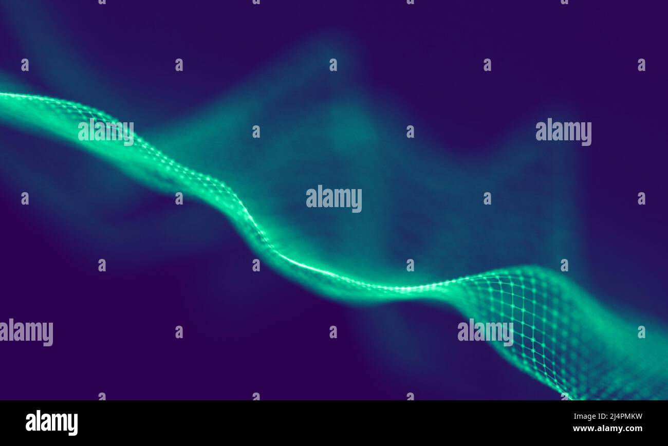 Abstract Blue Geometrical Background Connection Structure Science Background Futuristic