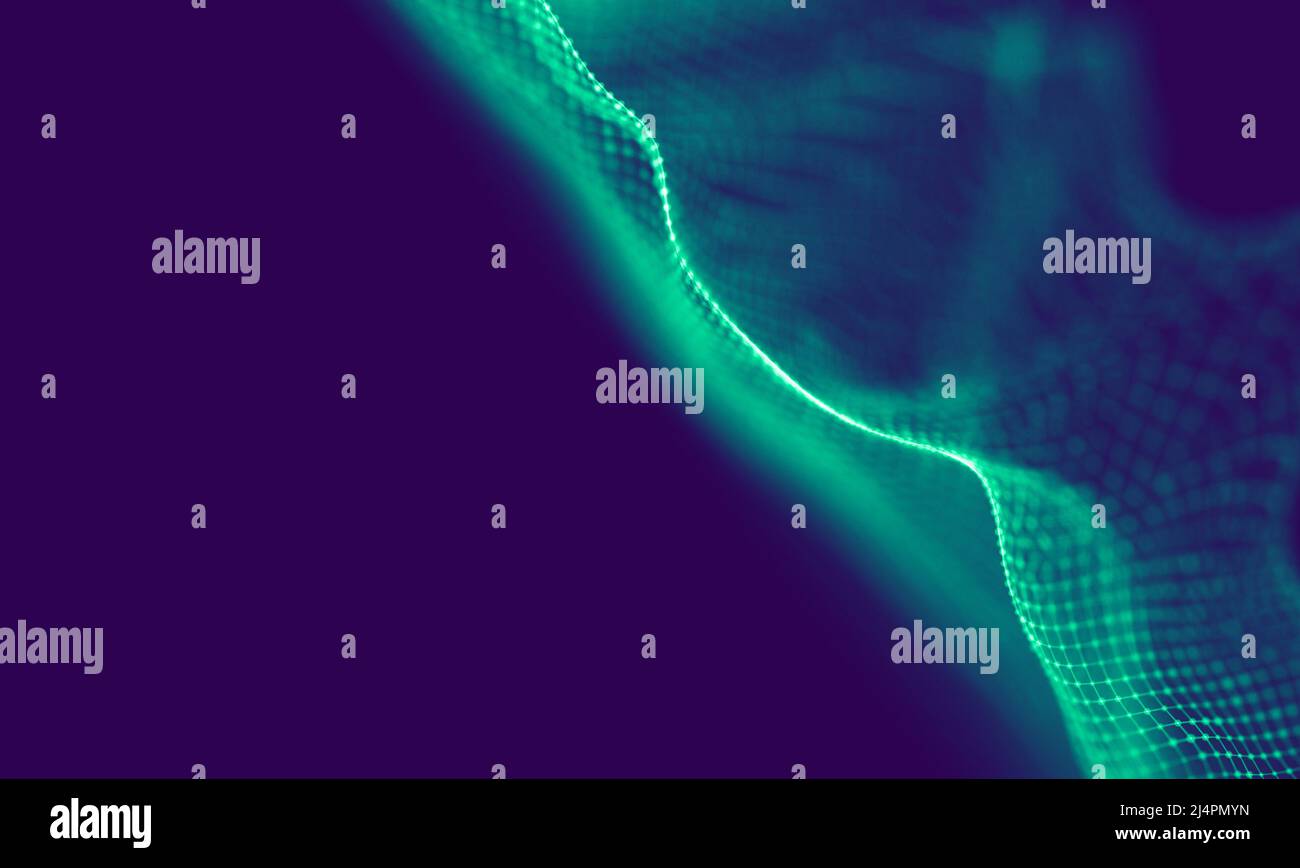 Abstract Blue Geometrical Background . Connection structure. Science background. Futuristic ...