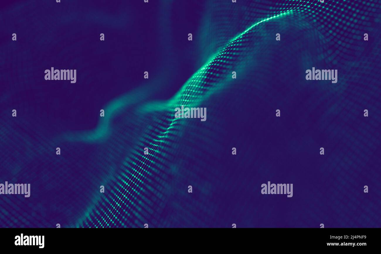 Abstract Blue Geometrical Background Connection Structure Science Background Futuristic