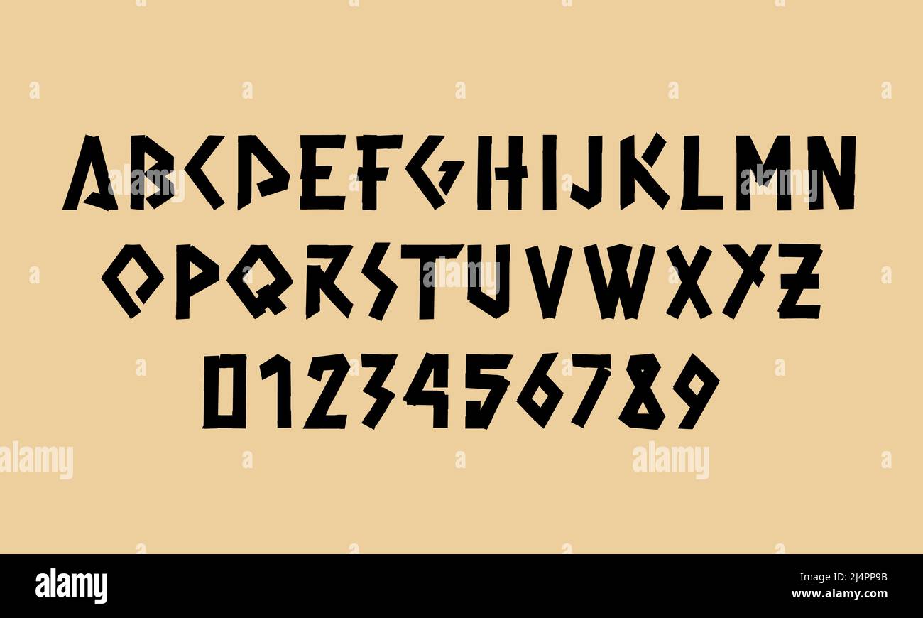 Modern font stylized as duct tape, grunge punk effect for poster design ...