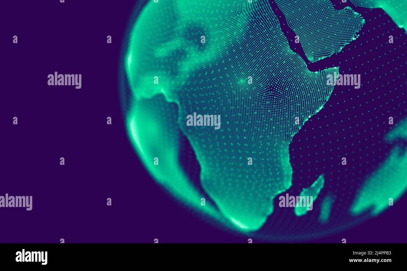 Abstract Blue Geometrical Background Connection Structure Science Background Futuristic