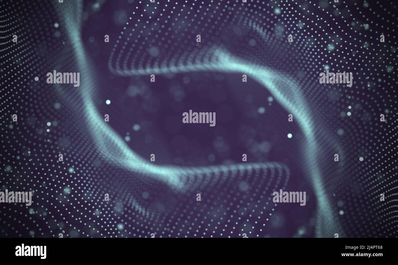 Abstract futuristic illustration of polygonal surface. Low poly shape with connecting dots and ...