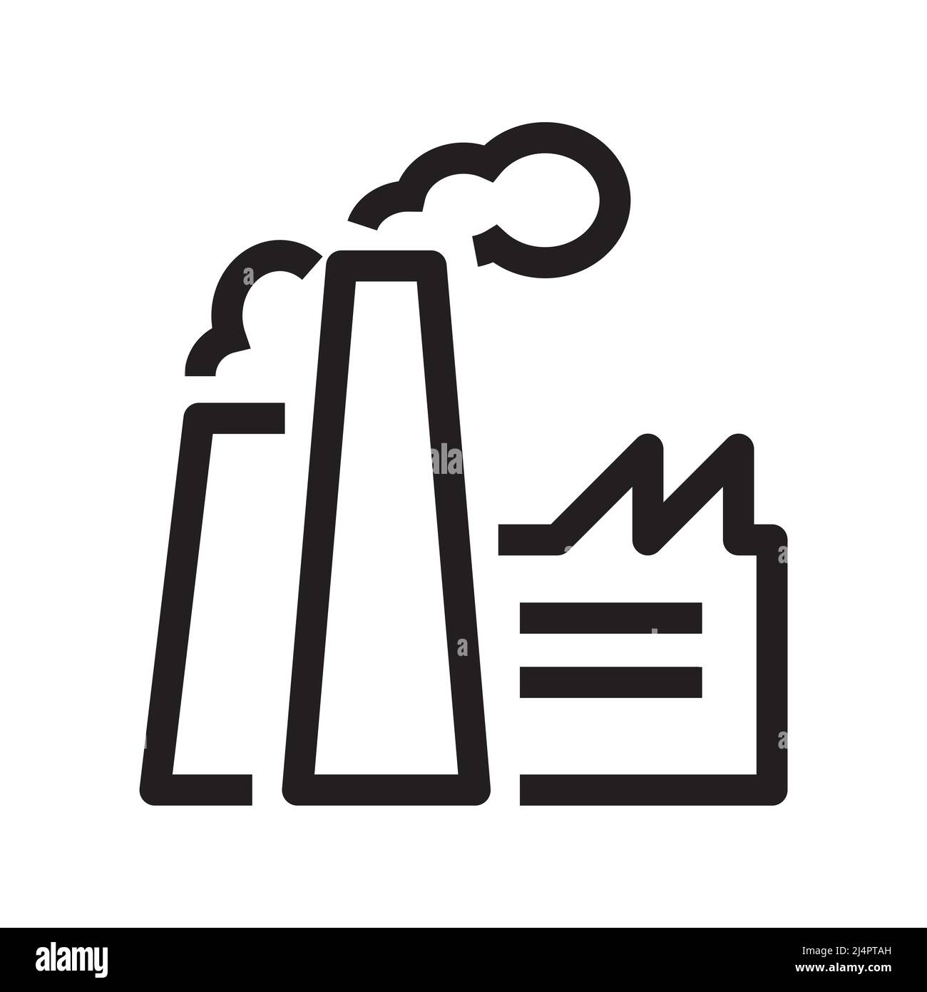 Manufacturing factory icon in outline style on white background Stock ...