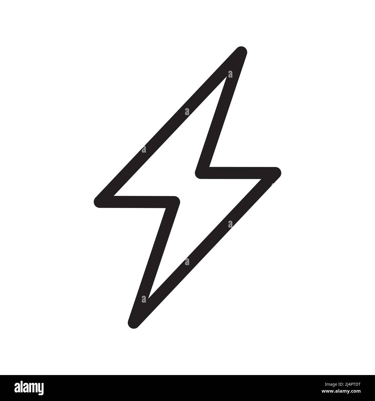 Sign of lightning as energy icon in outline style on white background ...