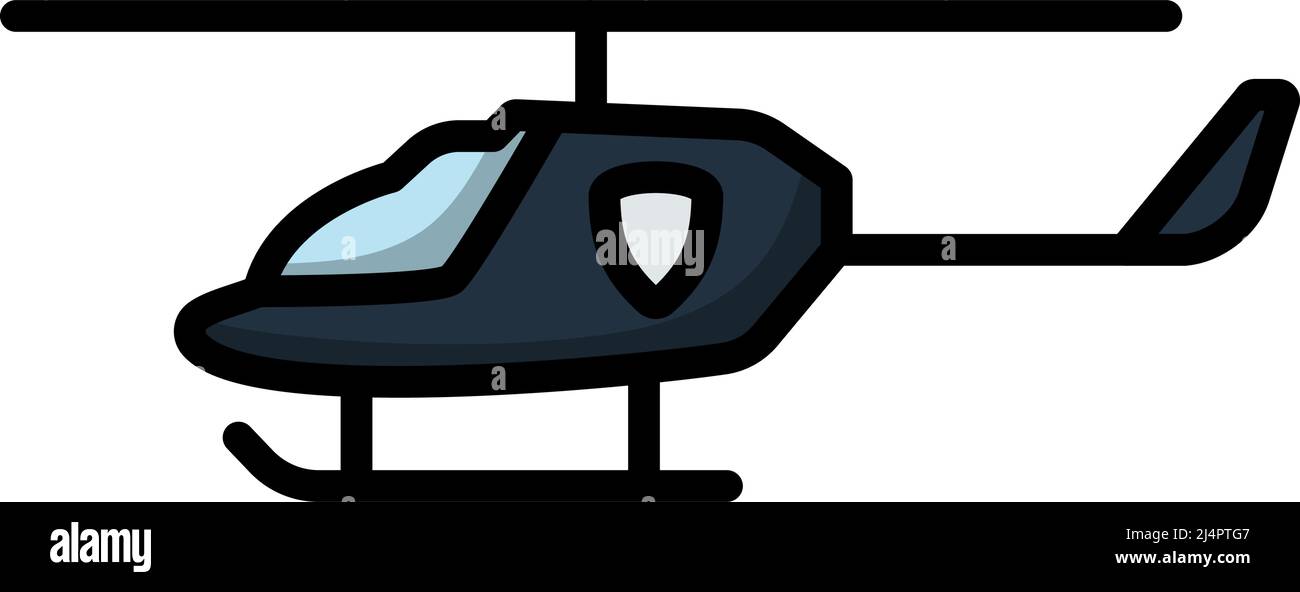 Police Helicopter Icon. Editable Bold Outline With Color Fill Design ...