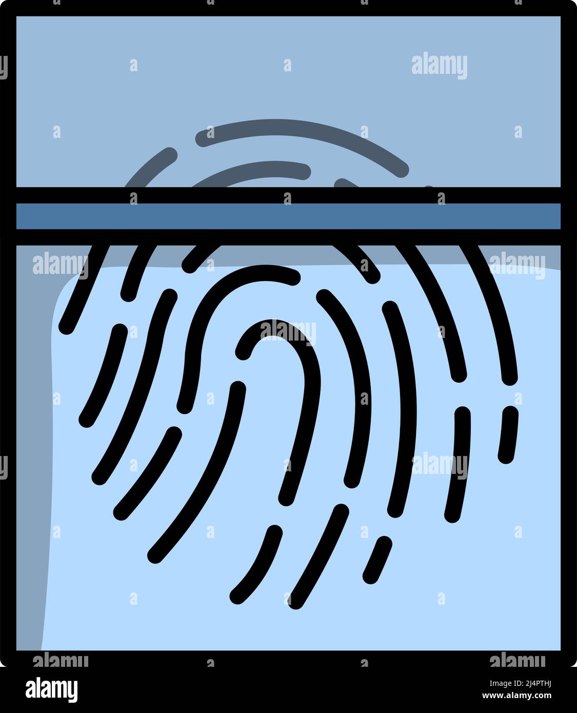 Fingerprint Scan Icon. Editable Bold Outline With Color Fill Design ...