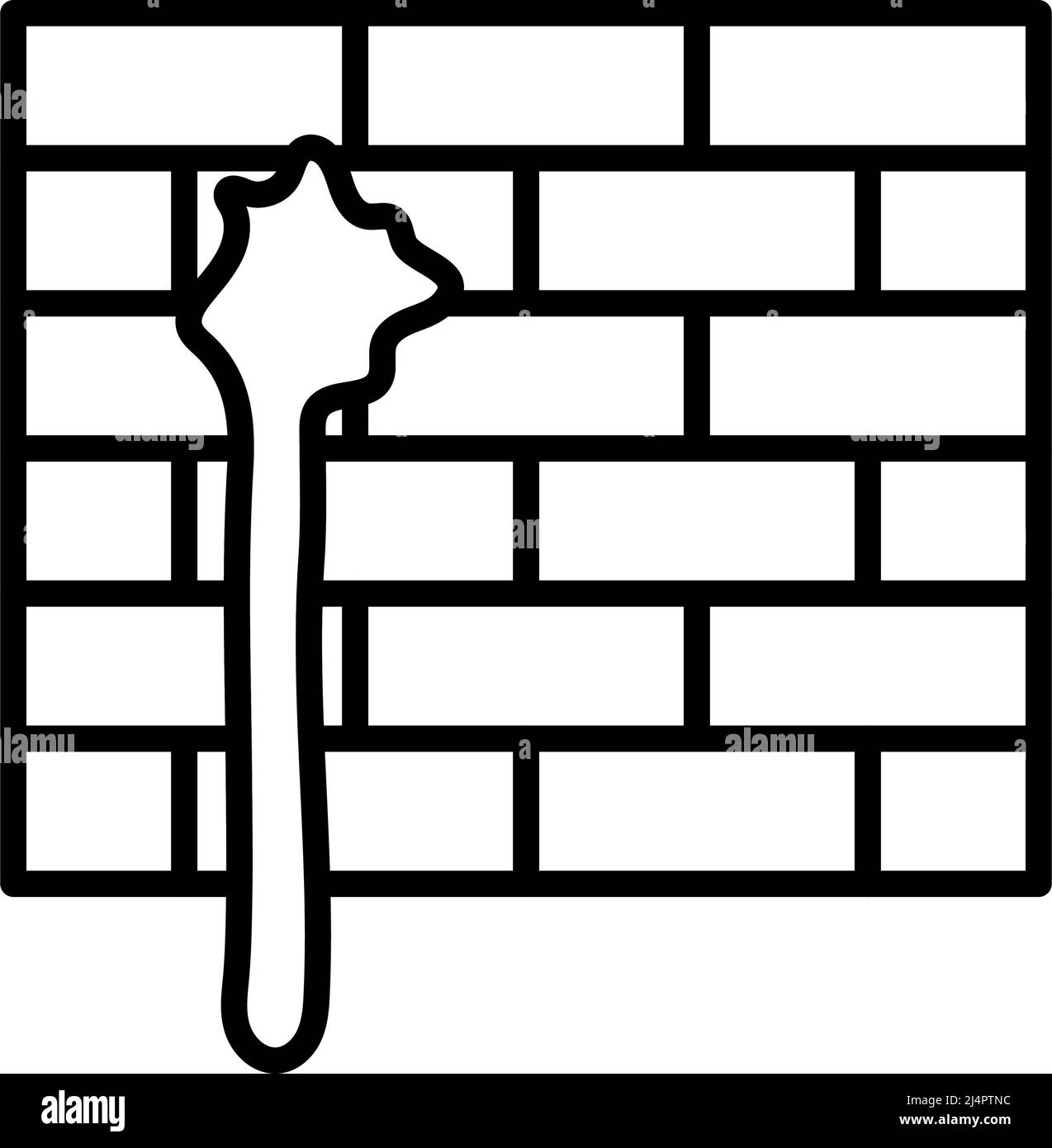 Blood On Brick Wall Icon. Bold outline design with editable stroke ...