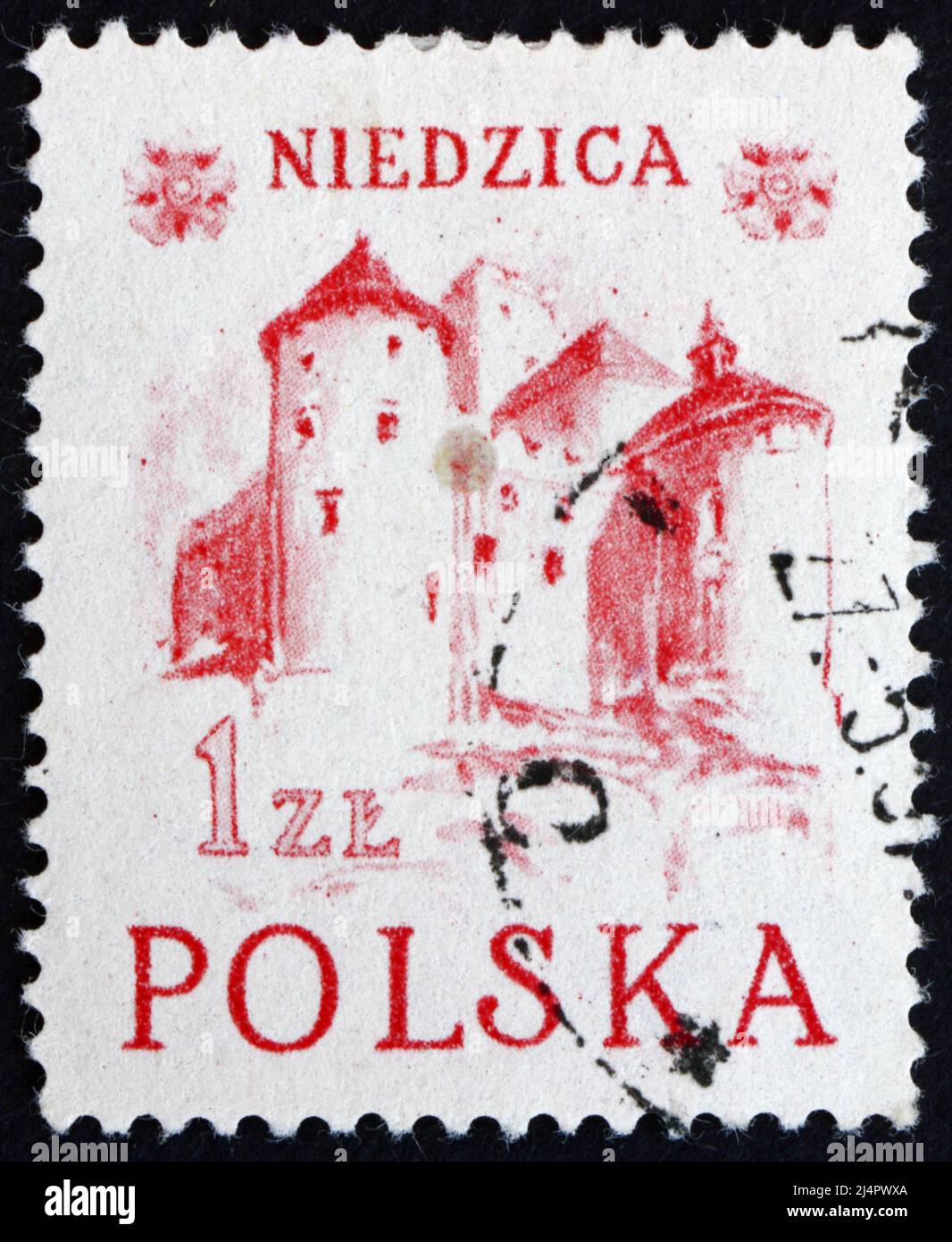 Poland stamp castle hi-res stock photography and images - Alamy