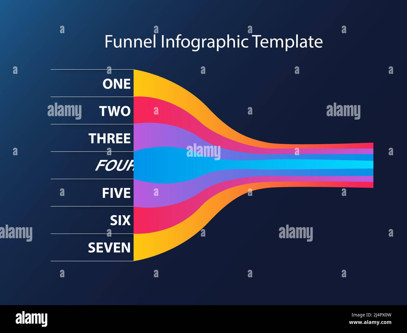Funnel vector infographic for business presentation. Colorful layout ...
