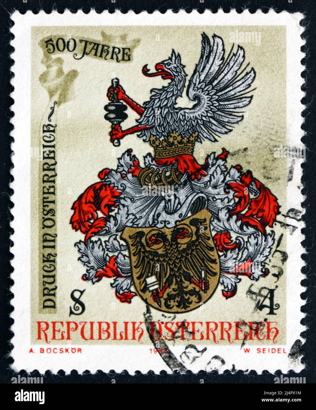 AUSTRIA - CIRCA 1982: a stamp printed in the Austria shows Printers ...