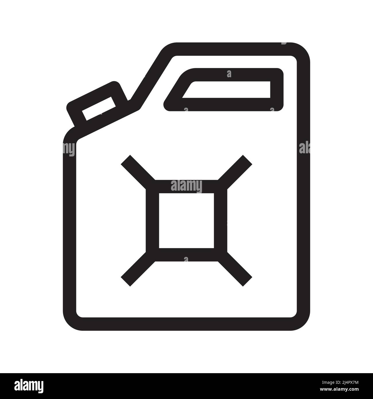 Canister sign with gasoline or oil icon in outline style on white ...