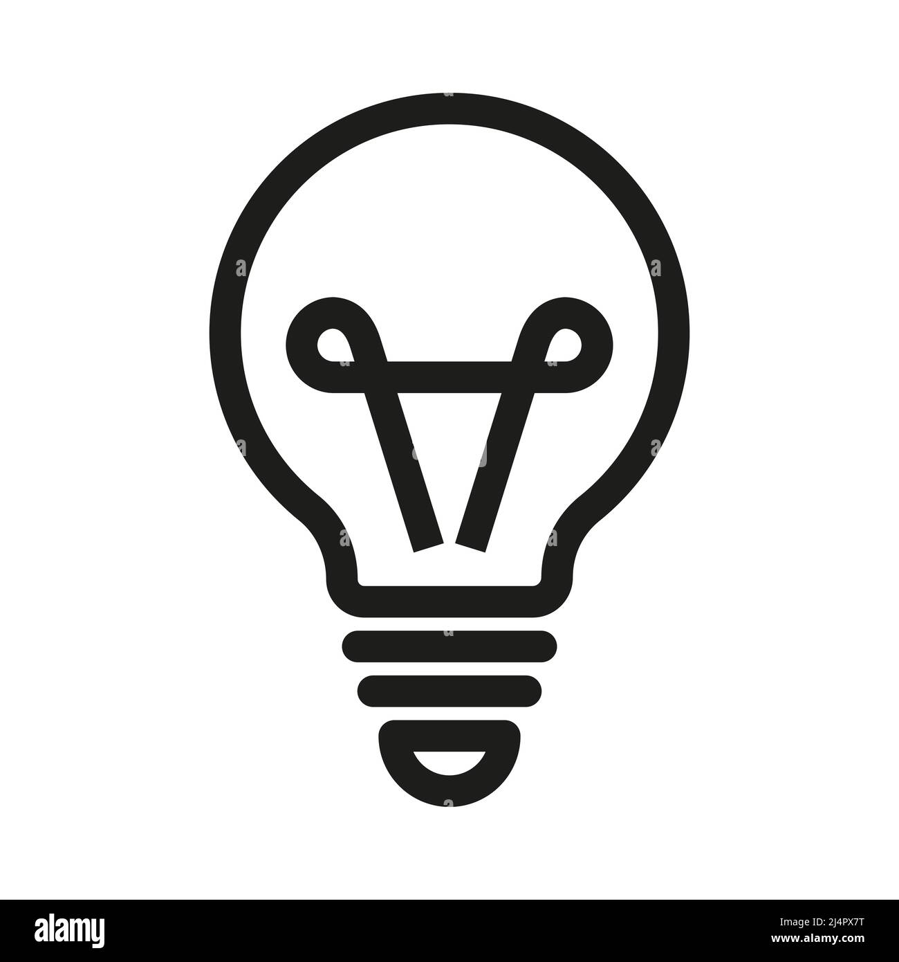 Electric lamp icon in outline style on white background Stock Vector ...