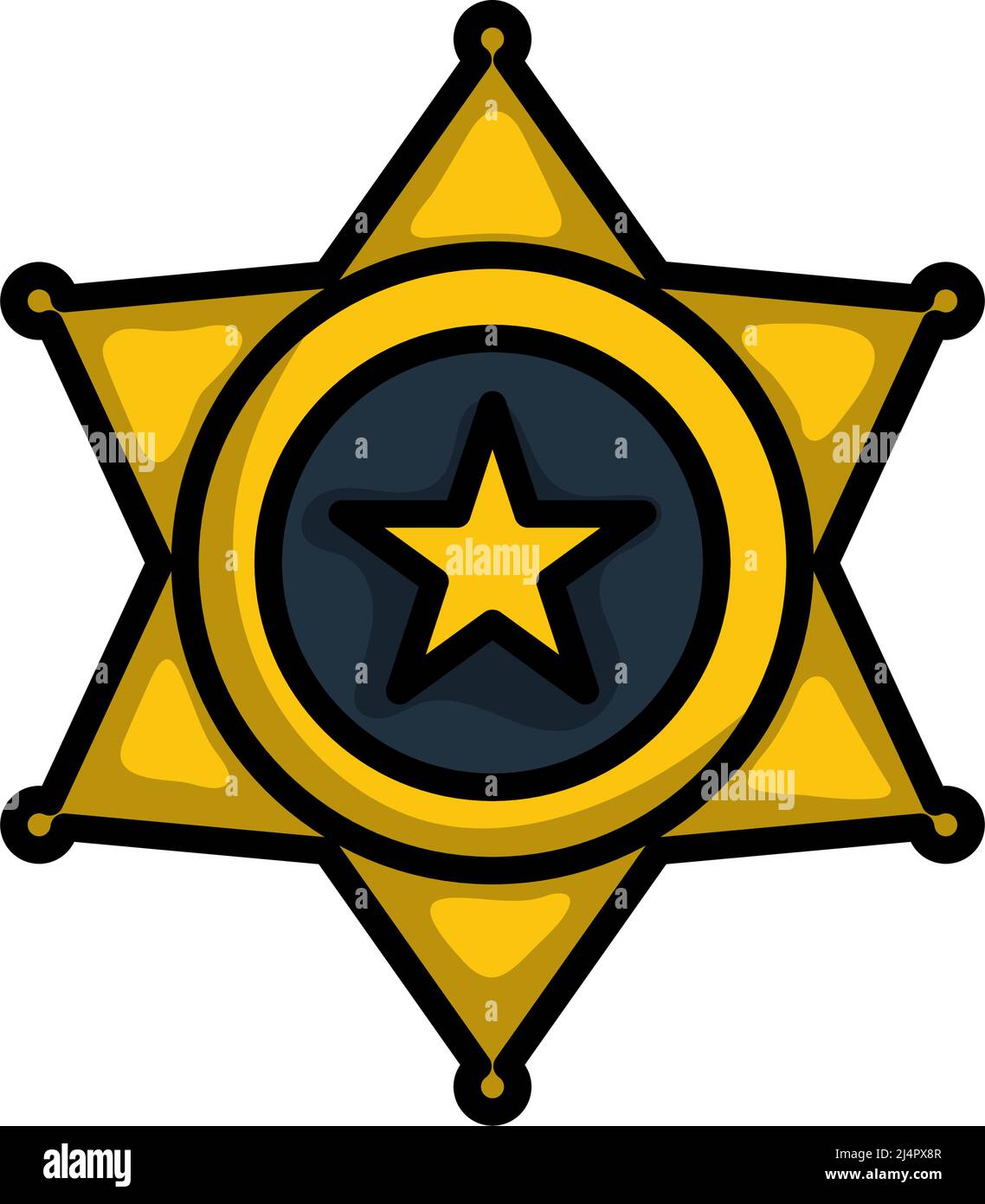 Sheriff Badge Icon. Editable Bold Outline With Color Fill Design ...