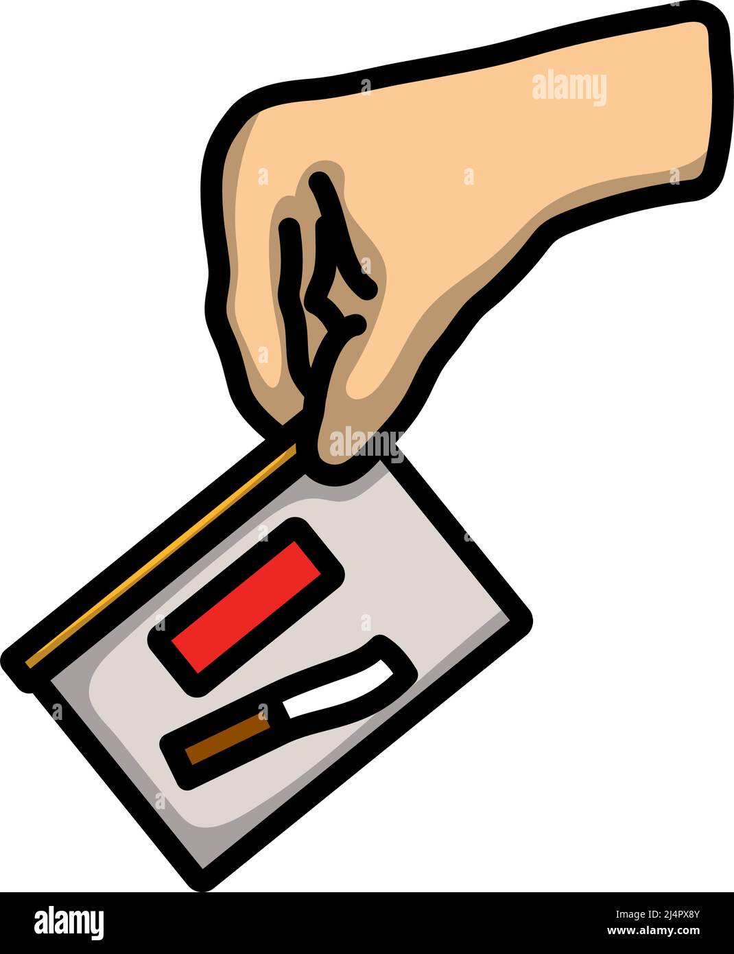 Hand Holding Evidence Pocket Icon. Editable Bold Outline With Color ...