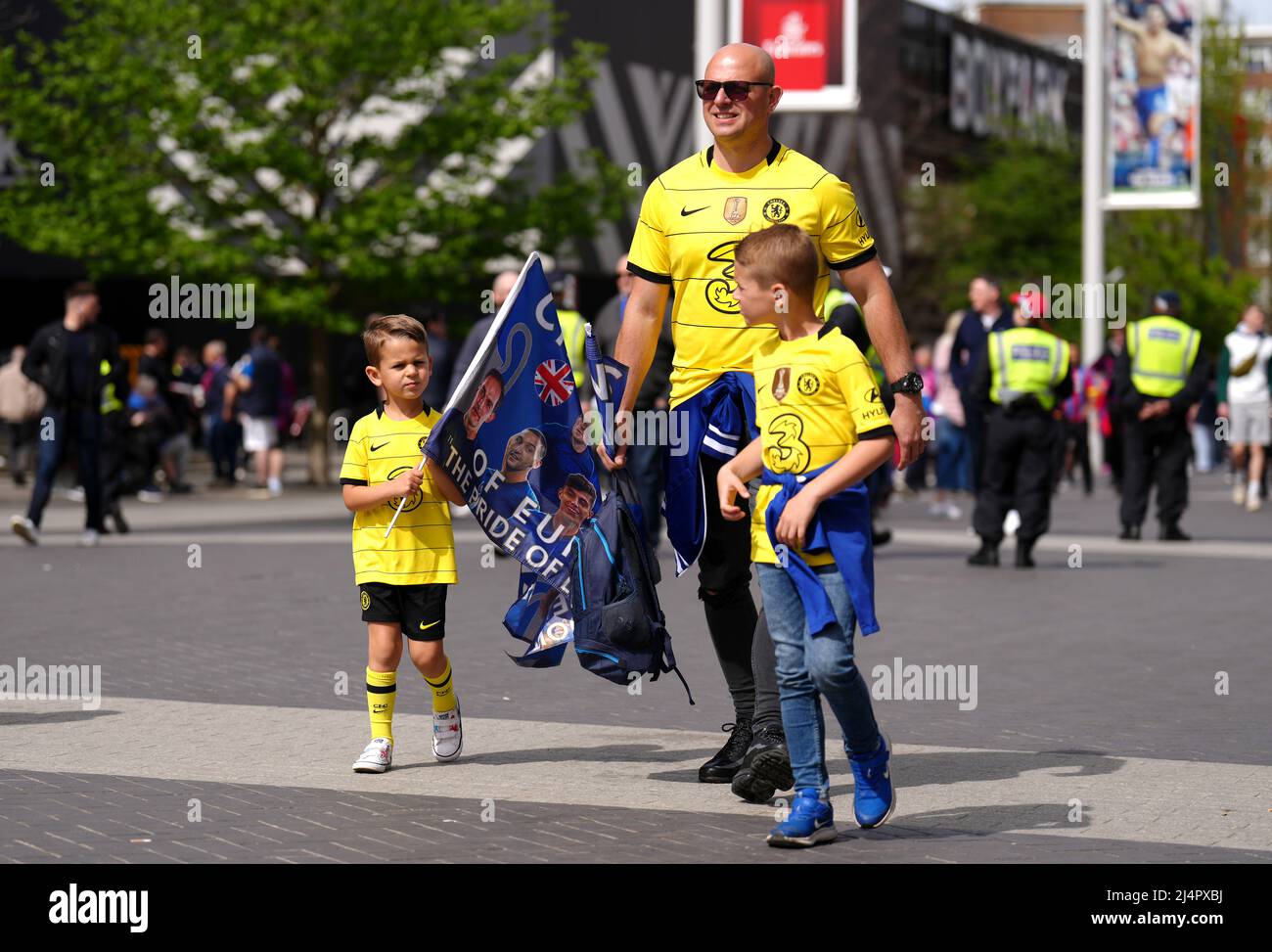 Chelsea fans make their way to the stadium before the Emirates FA Cup ...