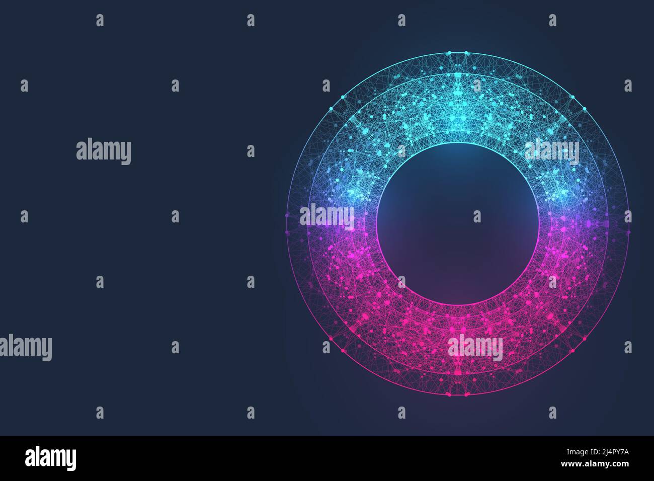 Futuristic big data visualization array digital presentation ...