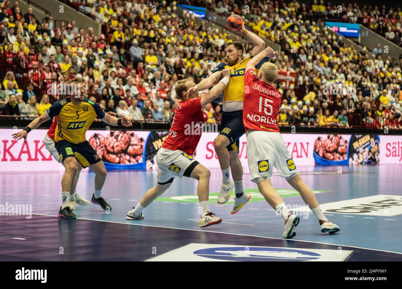 Malmoe, Sweden. 16th Apr, 2022. Albin Lagergren (23) of Sweden seen in ...