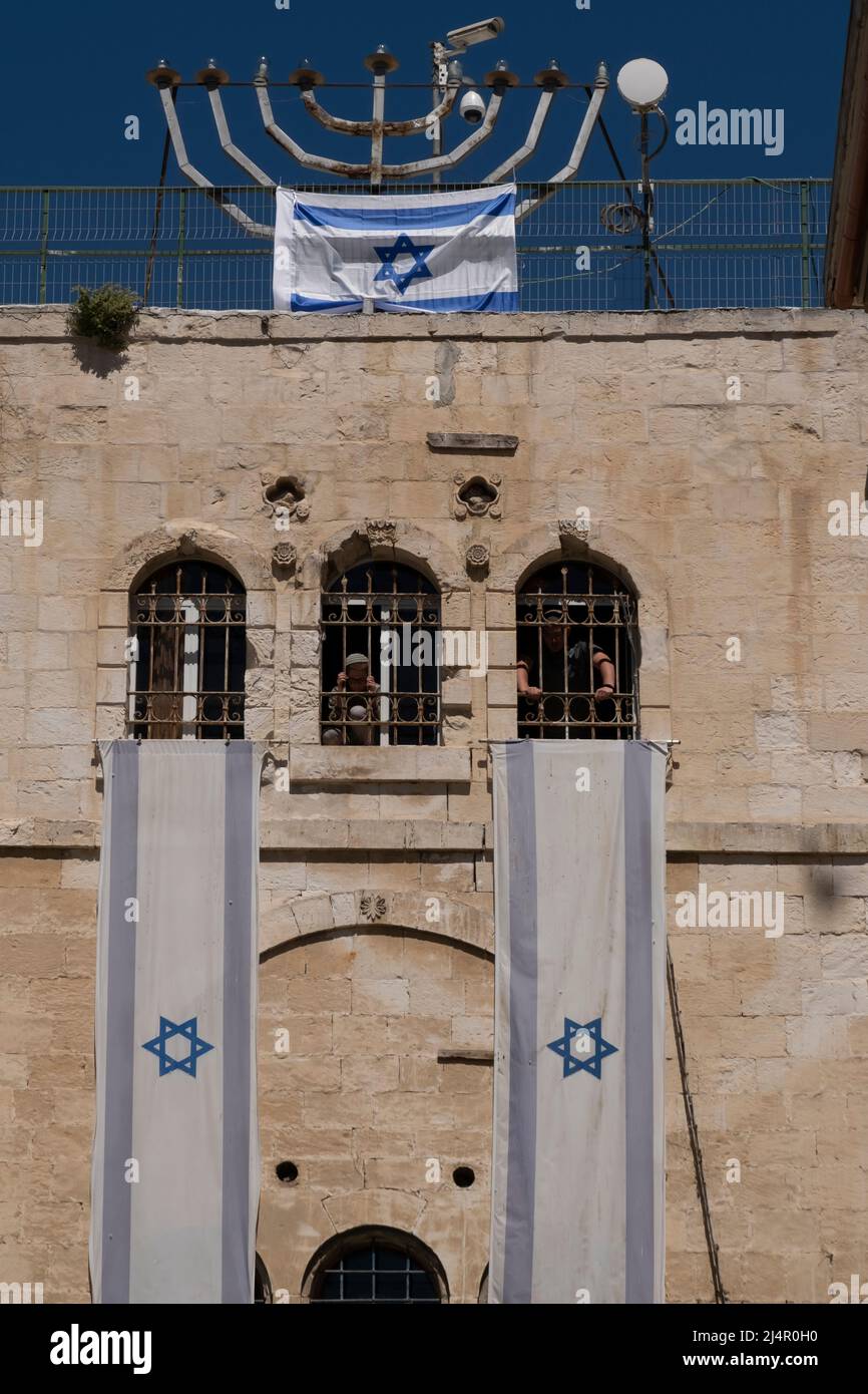 Israeli flags hanged outside Ariel Sharon's House named after former ...