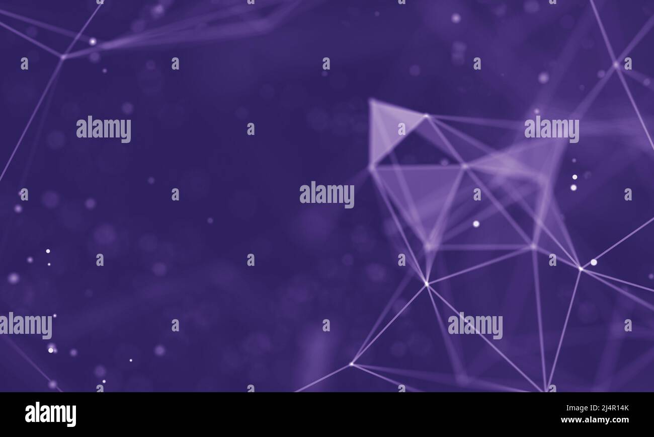 Data technology abstract futuristic illustration . Low poly shape with connecting dots and lines ...