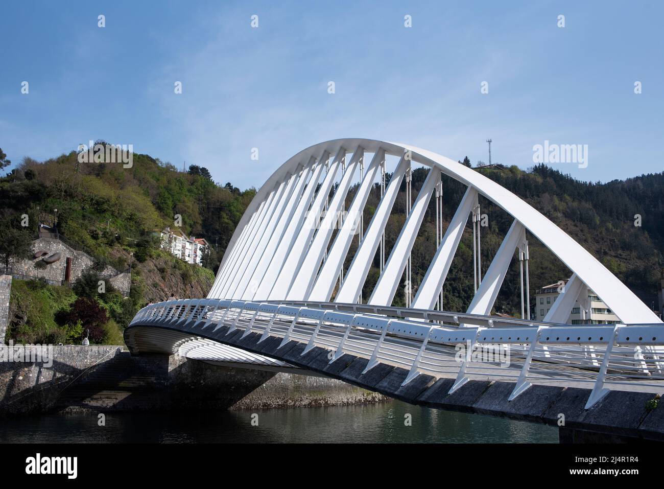 modern bridge in the spanish town of ondarroa Stock Photo - Alamy