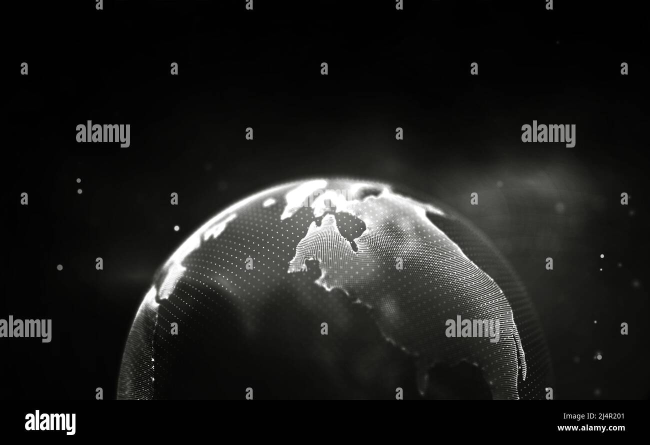 Black technology background. Global communication network concept Stock ...