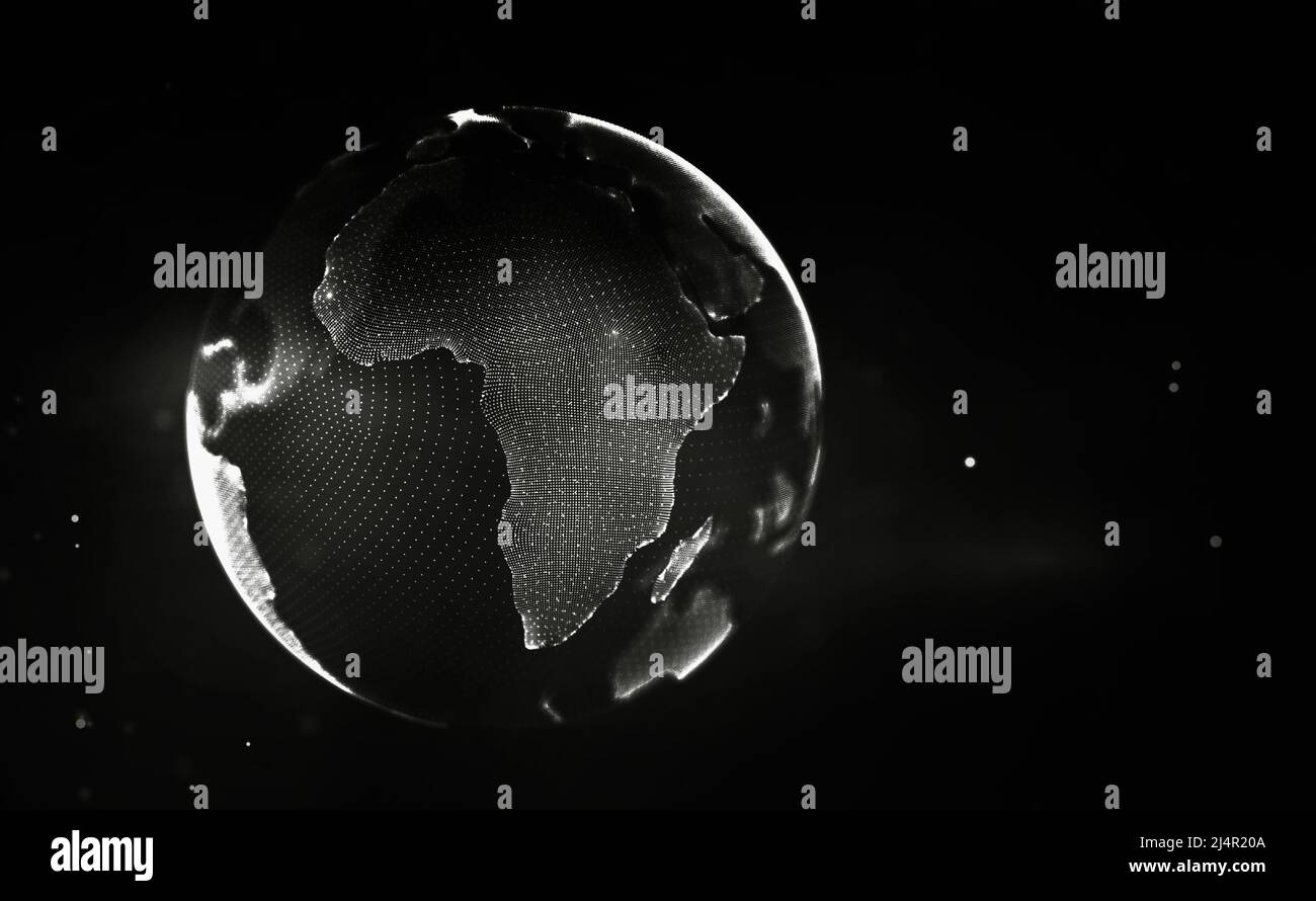 Black technology background. Global communication network concept Stock ...