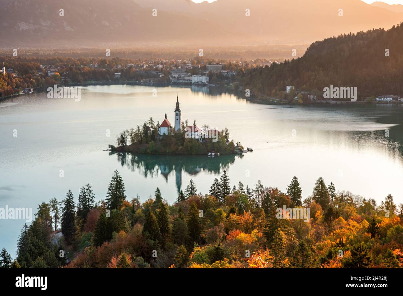 The silence of the ancient cities of Europe. Panoramic morning view of ...