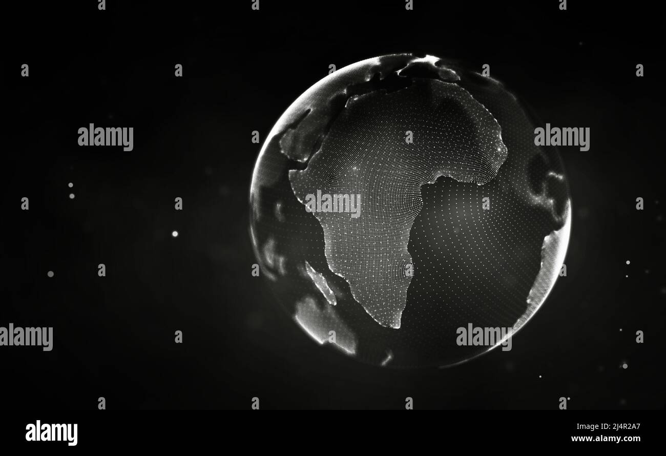 Black technology background. Global communication network concept Stock ...