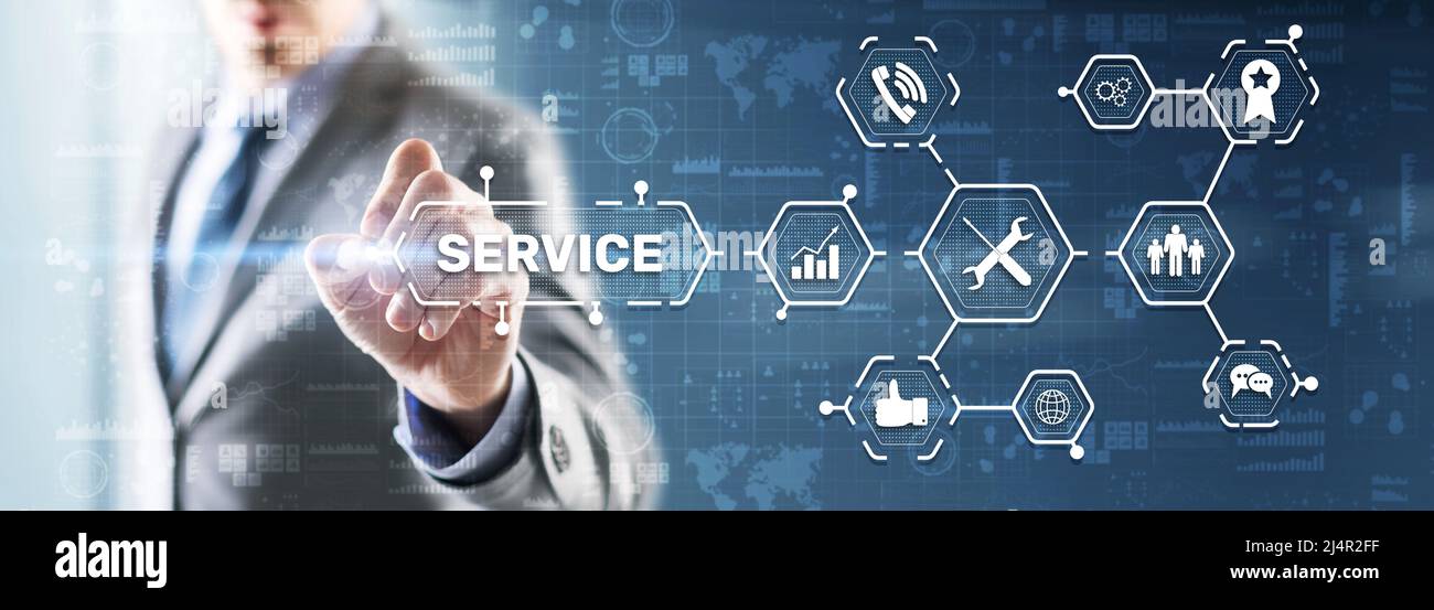 Technical Service Business Technology Internet Concept. 3D icons Stock ...